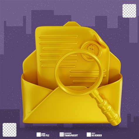 Premium Psd 3d Illustration Golden Financial Message Analysis 2