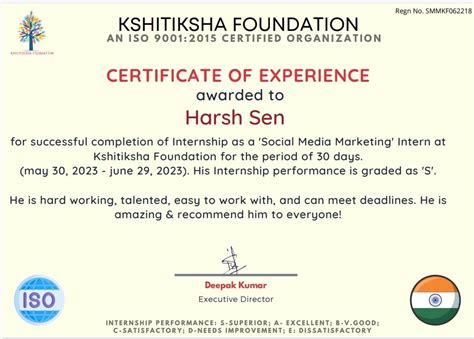 harsh sen on linkedin internship team work experience future