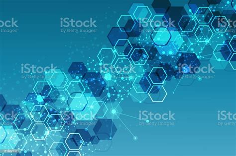 과학 네트워크 패턴 연결 선과 점 기술 육각 구조 또는 분자 연결 요소 Dna에 대한 스톡 벡터 아트 및 기타 이미지 Dna 가상현실 가상현실 시뮬레이터 Istock