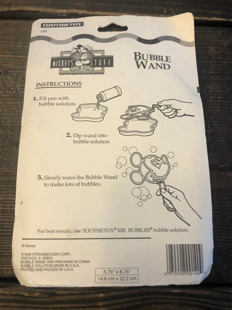 Vintage 1990s Mickey Mouse Tootsie Toys Bubble Wand New In Package Etsy