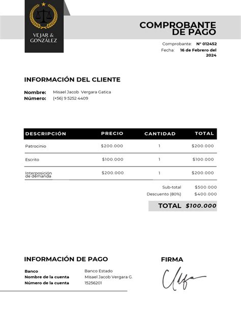 Comprobante De Pago Misael J Vergara Gatica Pdf