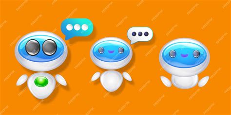 Premium Vector Modern Cute Chat Bot Character Set