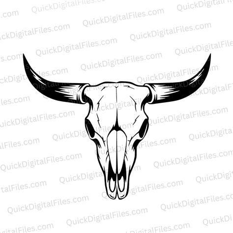 Bull Skull Line Drawing
