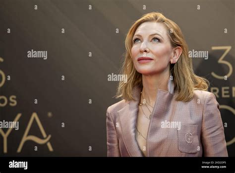Cate Blanchett Poses During Press Conference A Prelude To The Goya Awards Gala 2022 At Reina