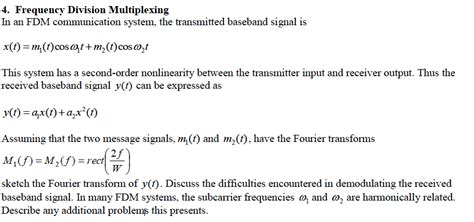 Solved Frequency Division Multiplexing In An FDM Chegg