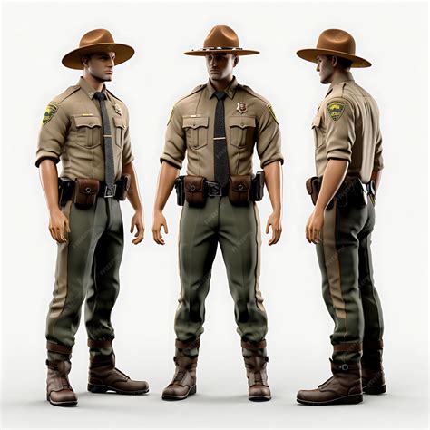 Premium Ai Image 3d Of Park Ranger In Uniform With Park Logo Focusing