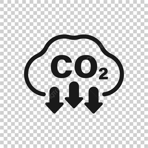 Flat Co2 Icon On White Background Symbolizing Gas Reduction Vector