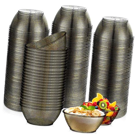 Anywaygo 200 Pack Clear Plastic Bowls For Party 6oz Hard Plastic Salsa