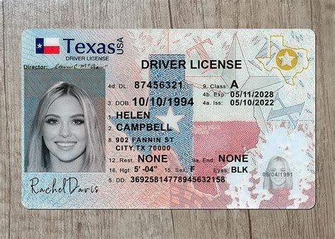 Texas Drivers License Psd Template