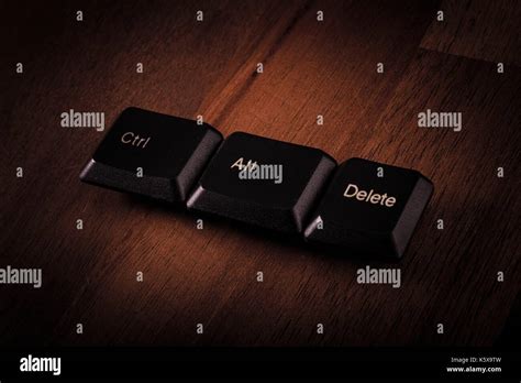 Ctrl Alt Del On Wood Surface Stock Photo Alamy