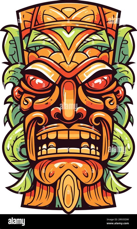 Tiki Festival Tiki Man Vector Illustration Tiki Man Art For T Shirt