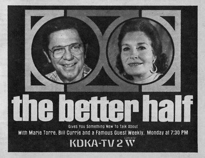 1973 Tv Ad ~ Marie Torre And Bill Currie Host The Better Half Kdka