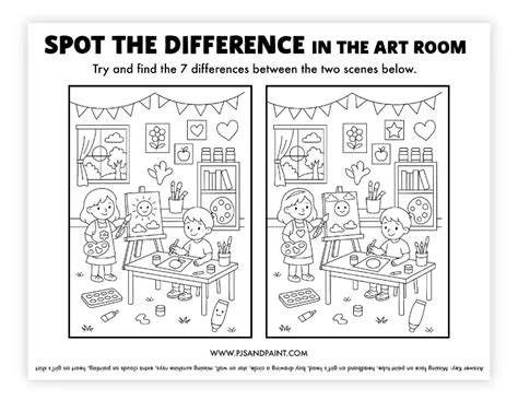 20 Free Printable Spot The Difference Games Pjs And Paint