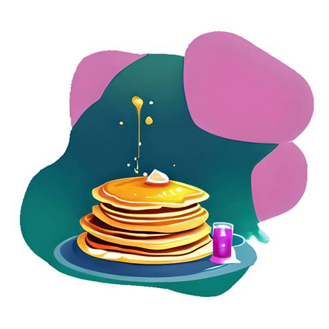 Pancake Stack With Orange Juice · Creative Fabrica