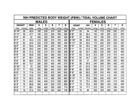 Body Weight Chart
