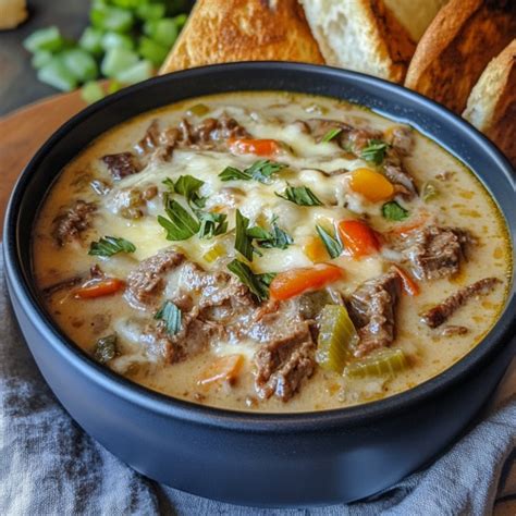 Philly Cheese Steak Soup Cookingheavenly