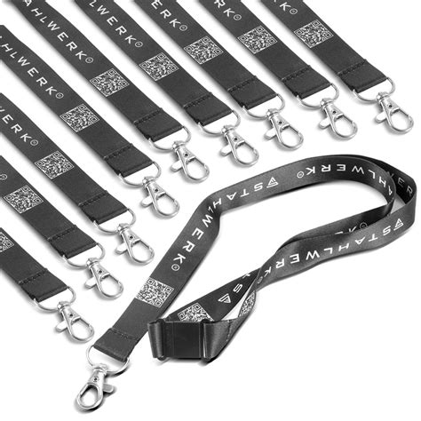 Stahlwerk Schlüsselband 10er Set Schlüsselanhänger Lanyard Mit Metall