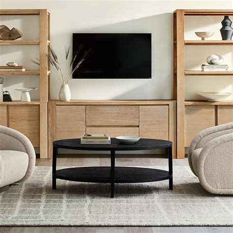 Terra 68 Natural Oak Wood Storage Media Console Reviews Crate And Barrel