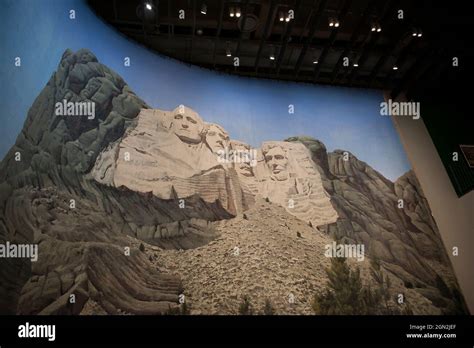 Painted Backdrop Of Mount Rushmore From Alfred Hitchcock Movie North By