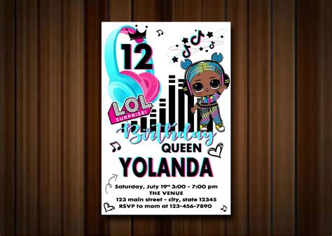 Birthday Invitation Lol Doll Invitations