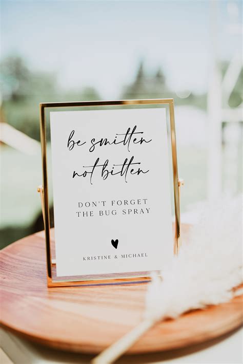 Bug Spray Sign Printable Template Modern Wedding Sign Etsy Canada