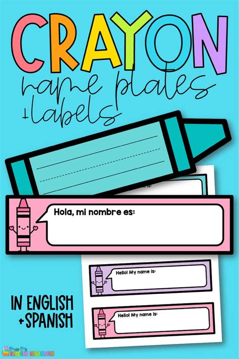 Name Plates Editable Classroom Labels Crayon Classroom Decor Desk Name