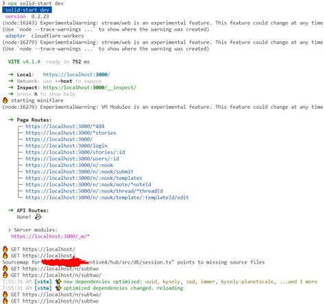 does solid start cloudflare workers adapter unable to pnpm dev