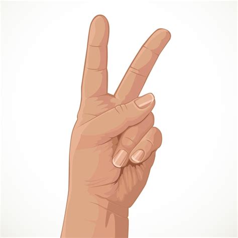 Dois Dos Dedos Vetor Premium