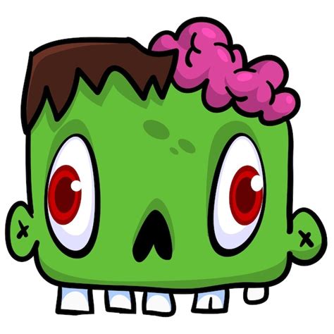 Cabeça de zumbi zangada dos desenhos animados ilustração vetorial de halloween de zumbi