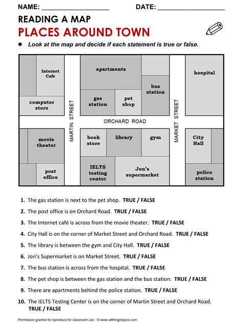 Reading Maps Worksheets