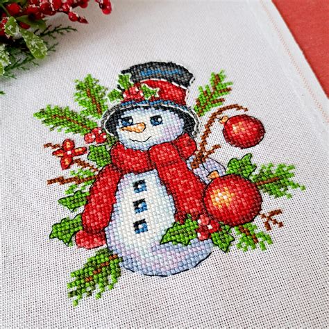 Artmishka Snowman Ornament Christmas Cross Stitch Pattern 123stitch