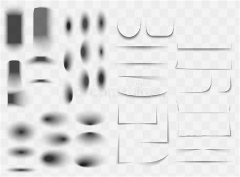 Vector Shadows Isolated Set Of Round And Square Shadow Effects Stock
