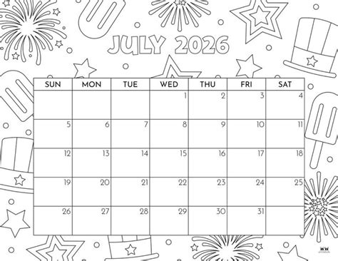 July 2026 Calendars 150 Free Printables Printabulls