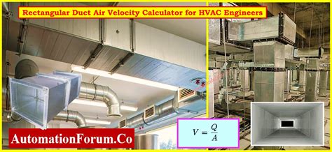 Rectangular Duct Air Velocity Calculator For Hvac Engineers