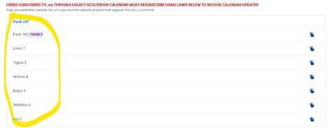 All Calendars Formatted For Ical Ics Format Have The Same Name Scoutbook And Scoutbook Plus