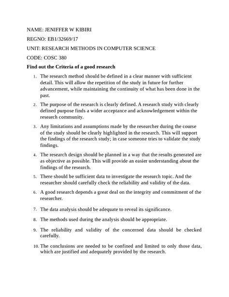 Research Methodology Docsity