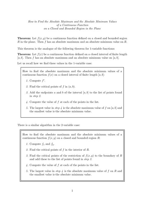 Absmax2pdf Exams Advanced Calculus Docsity