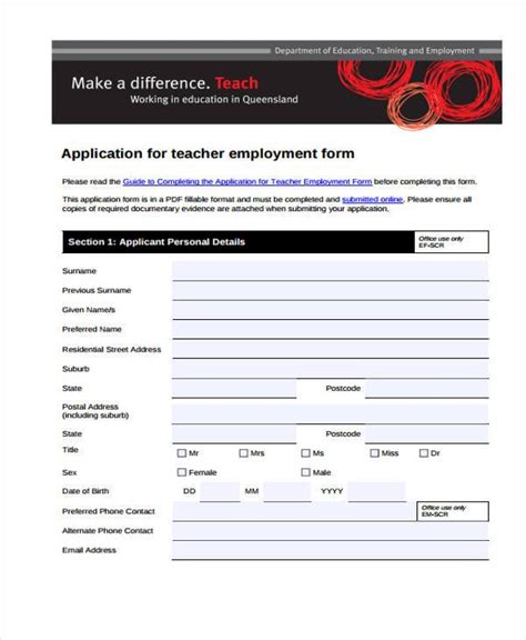 Free 8 Sample Teacher Registration Forms In Pdf Ms Word