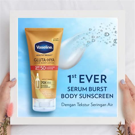 Jual Vaseline Gluta Hya Serum Burst Sunscreen Spf 50 Pa 200 Ml Shopee Indonesia