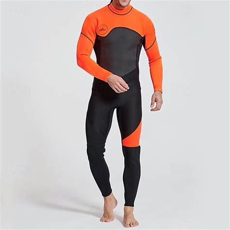 Mens 3mm Neoprene Dive Wetsuit Full Body Rash Guard One Piece Surfing