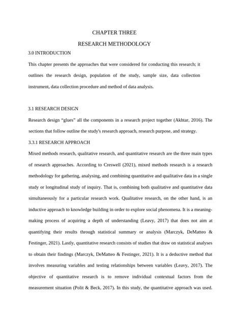 Chapter 3 Sample 3 Pdf Quantitative Research Methodology