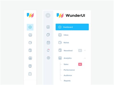 Sidebar Navigations Wunderui By Kl Webmedia On Dribbble