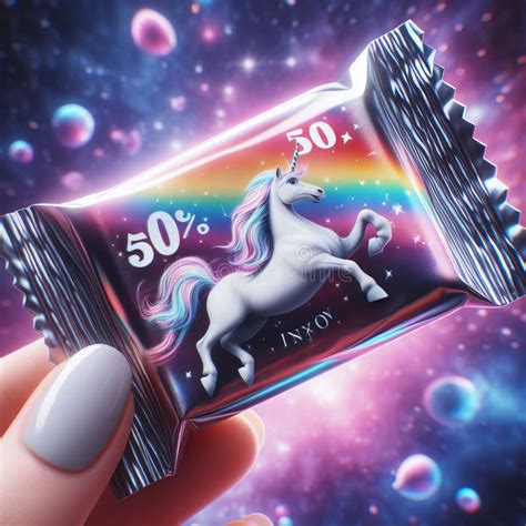 Unusual Perspective Of A Candy Wrapper With A H Rare Odd Stock