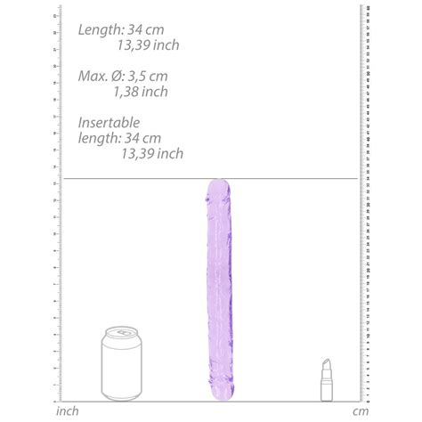 Shots Real Rock Crystal Clear 13 Inch Double Dildo Purple Pleasure