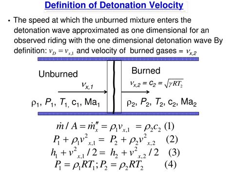 Ppt State 2 For Detonation The Upper Chapman Jouguet Point Increase