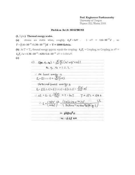Solutions For Problem Set 8 Fundamentals Of Physics Ii Phys 351