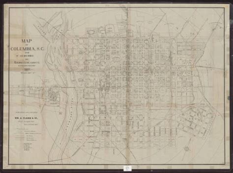 Map Of Columbia Sc And Suburbs 1895 Buildings Sc Attractions