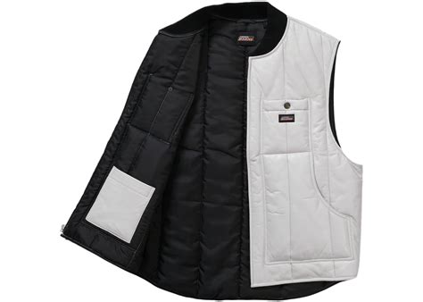 Supreme Dickies Leather Work Vest White Mens Fw23 Us