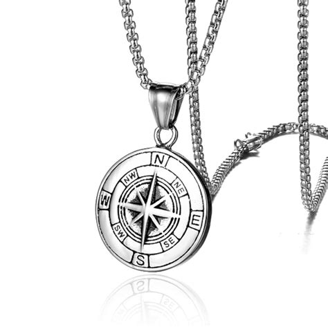 Compass Silver Chain White Lies