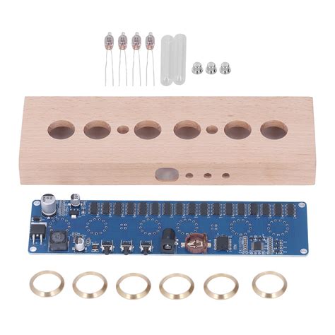 Nixie Tube Clock Diy Kit Multi Color 12 24 Hour Display In14 Glowing